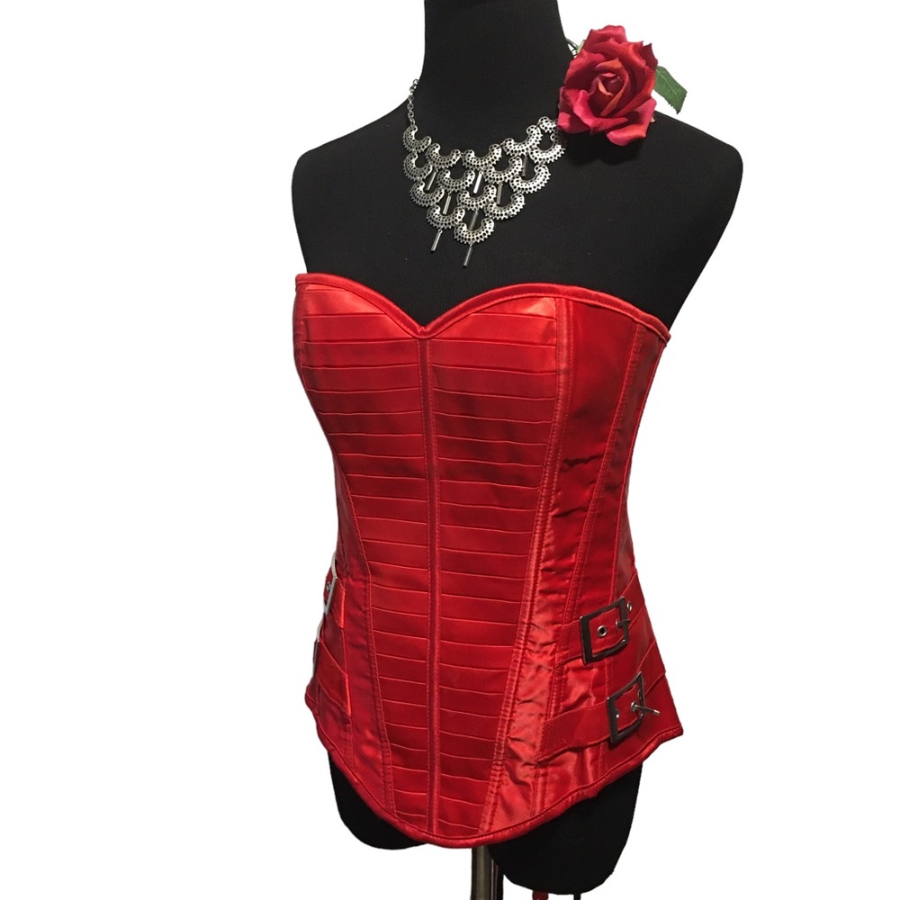 Bustier Corset Shirley Of Hollywood Cherry Red Buckle… - Gem